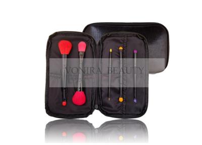 China Mini Travelling Makeup Brush Collection Colorful Beauty Dual End Synthetic Fiber Bristle for sale