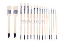 China Artist Professional Body Paint Brushes Set With Carrying Case 16Pcs Watercolor Oil Acrylic Painting Brushes for sale