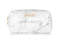 China Ladies Travel Square Cosmetic Pouch Bag Zipper Storage Marble Style for sale