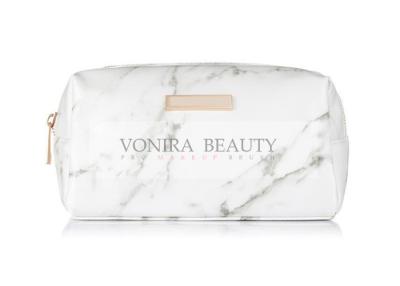 China Ladies Travel Square Cosmetic Pouch Bag Zipper Storage Marble Style for sale