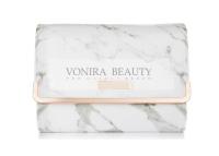 China Customized Portable Marble PU Leather Makeup Brush Bag Cosmetics Case for sale