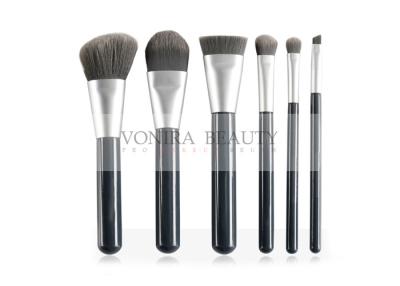 China Glossy Black Vegan Free Synthetic Makeup Brushes Duo Tone Bristles for sale