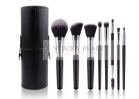 China Classic Black Customized Synthetic Makeup Brushes Set With Holder for sale