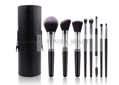 China Classic Black Customized Synthetic Makeup Brushes Set With Holder for sale