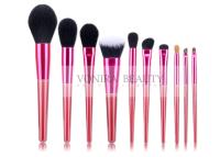 China Red Tapered Synthetic Hair Makeup Brushes With Glossy Ferrule for sale