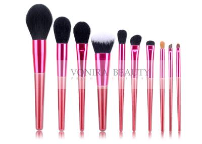 China Red Tapered Synthetic Hair Makeup Brushes With Glossy Ferrule for sale