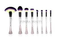China Synthetic Hair Mass Level Makeup Brushes Kit Shiny Vased - shaped Silver Handle for sale