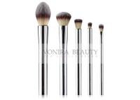 China Gorgeous Mental Handle Synthetic Makeup Brushes Simple Cosmetics Set for sale