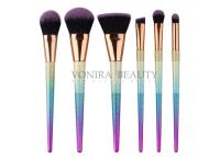 China 6PCS Glistening Look Synthetic Makeup Brushes Gradual Color Handle for sale