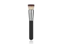 China Vonira Beauty Luxury Flat Top Kabuki Makeup Foundation Brush With Silver Copper Ferrule Wooden Handles for sale