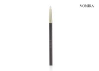 China Vonira Custom Wholesales Natural White Goat Hair Flat Dark Brown Handle Eye Pencil Makeup Brush for sale