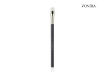China Vonira Custom Wholesales Natural White Goat Hair Flat Dark Brown Handle Eye Shader Makeup Brush for sale