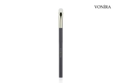China Vonira Custom Wholesales Natural White Goat Hair Flat Dark Brown Handle Eye Shader Makeup Brush for sale