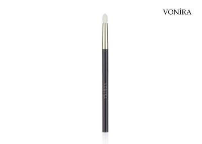 China Vonira Custom Wholesales Natural White Goat Hair Flat Dark Brown Handle Eye Crease Makeup Brush for sale