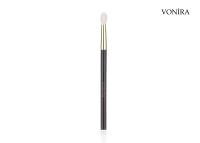 China Vonira Custom Wholesales Natural White Goat Hair Flat Dark Brown Handle Large Eyeshadow Blending Makeup Brush for sale