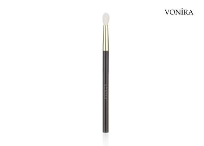 China Vonira Custom Wholesales Natural White Goat Hair Flat Dark Brown Handle Large Eyeshadow Blending Makeup Brush for sale