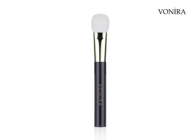 China Vonira Custom Wholesale Natural White Goat Hair Flat Dark Brown Handle Cream Liquid Foundation Makeup Brush for sale