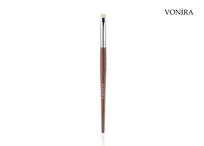 China Vonira Custom Wholesale Natural White Goat Hair Brown Ebony Handle Makeup Detail Eye Shader Brush for sale