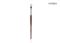 China Vonira Custom Wholesale Natural White Goat Hair Brown Ebony Handle Makeup Eye Shading Brush for sale