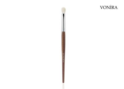 China Vonira Custom Wholesale Natural White Goat Hair Brown Ebony Handle Makeup Eye Lid Blending Brush for sale