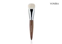 China Vonira Custom Wholesale Natural White Goat Hair Brown Ebony Handle Face Makeup Foundation Brush for sale