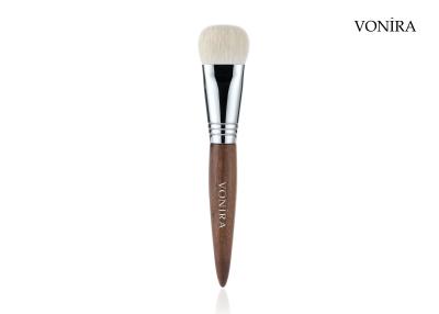 China Vonira Custom Wholesale Natural White Goat Hair Brown Ebony Handle Face Makeup Foundation Brush for sale