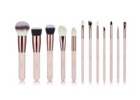 China Custom Logo Vonira Nude Pink 12pcs Cosmetic Brushes Set for sale