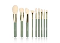 China Vonira Beauty 9PCS Green Synthetic Fibre Makeup Brush Set Brochas Maquillaje Makeup Brushes for sale