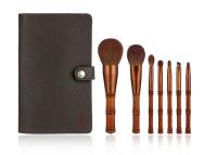 China Vonira Beauty Mini Travel Bamboo Makeup Brushes Set With Storage Case Set for sale