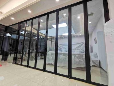 China Black Soundproof Aluminum Bifold Doors with 5-Year Warranty and Custom Sizes for Residential & Commercial Use for sale