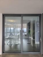 China Weatherproof Aluminium Sliding Fly Screen Door with 5-Year Warranty and Customizable Sizes for Home and Office for sale