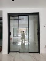 China Black Aluminum Sliding Doors with 5-Year Warranty - Custom Sizes up to 3.2m × 2.6m, Multiple Glass Options for sale