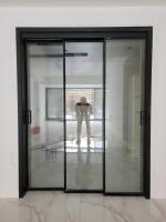 China Black Aluminum Sliding Doors with 5-Year Warranty - Custom Sizes up to 3.2m × 2.6m, Multiple Glass Options for sale