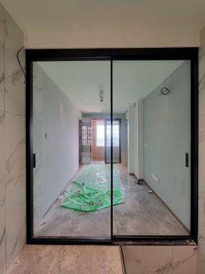 China Black Aluminum Sliding Doors with 5-Year Warranty - Custom Sizes up to 3.2m × 2.6m, Multiple Glass Options for sale