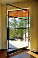 China Slim Frame Custom Aluminium Pivot Doors with Double Glazing and 5-Year Warranty - Modern Design for sale