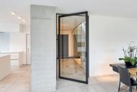 China White Black Aluminium Pivot Doors with Double Glazing and 5-Year Warranty - High Security Custom Sizes for sale