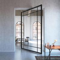 China White Black Aluminium Pivot Doors with Double Glazing and 5-Year Warranty - High Security Custom Sizes for sale