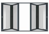 China Custom Aluminum Bifold Windows with 5-Year Warranty - Powder Coated Finish & Double Glazed Glass for Commercial & Residential Use for sale