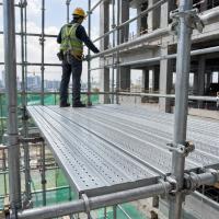China HDG Scaffolding Part Anti Skid Scaffolding Steel Plank With Secure End Hook Design for sale