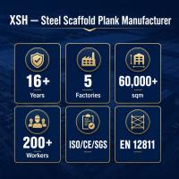 China HDG Scaffolding Part Anti Skid Scaffolding Steel Plank With Secure End Hook Design for sale
