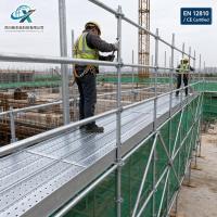 China Galvanized Q195 / Q235 Steel Scaffold Walkboard With Integrated Hook System for sale