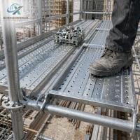 China Galvanized Q195 / Q235 Steel Scaffold Walkboard With Integrated Hook System for sale