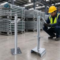 China Heavy Duty Galvanized Adjustable Base Plate Screw Jack Q235 With Stable Performance for sale