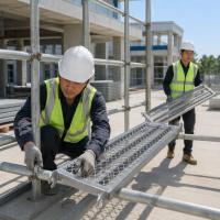 China EN1065 Scaffolding Part Industrial Scaffolding Walkboard With Perforated Working Surface for sale