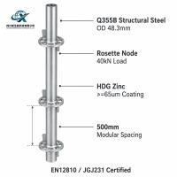 China OEM Q355B Galvanized Base Collar Scaffolding Vertical Standard 48.3mm Custom Length for sale