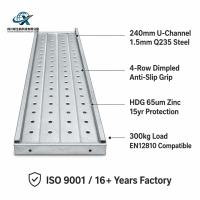 China Perforated Steel Scaffolding Part HDG Metal Scaffolding Planks For Construction Access for sale