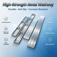China Hot Dip Galvanized Steel Scaffold Walkboard Heavy Duty With Secure Hook Attachments for sale