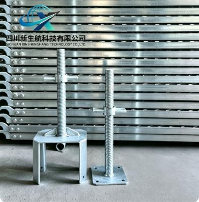 China Galvanized Steel Adjustable Screw Jack Base Durable Support For Scaffolding for sale