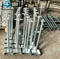 China Galvanized Steel Adjustable Screw Jack Base Durable Support For Scaffolding for sale