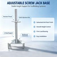 China Galvanized Steel Adjustable Screw Jack Base Durable Support For Scaffolding for sale